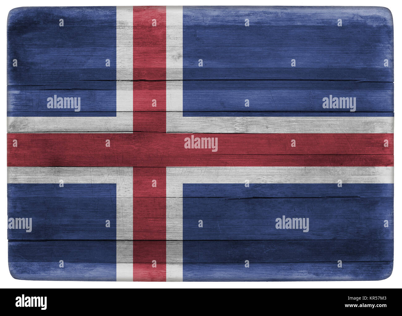 Iceland flag on wooden board Stock Photo - Alamy