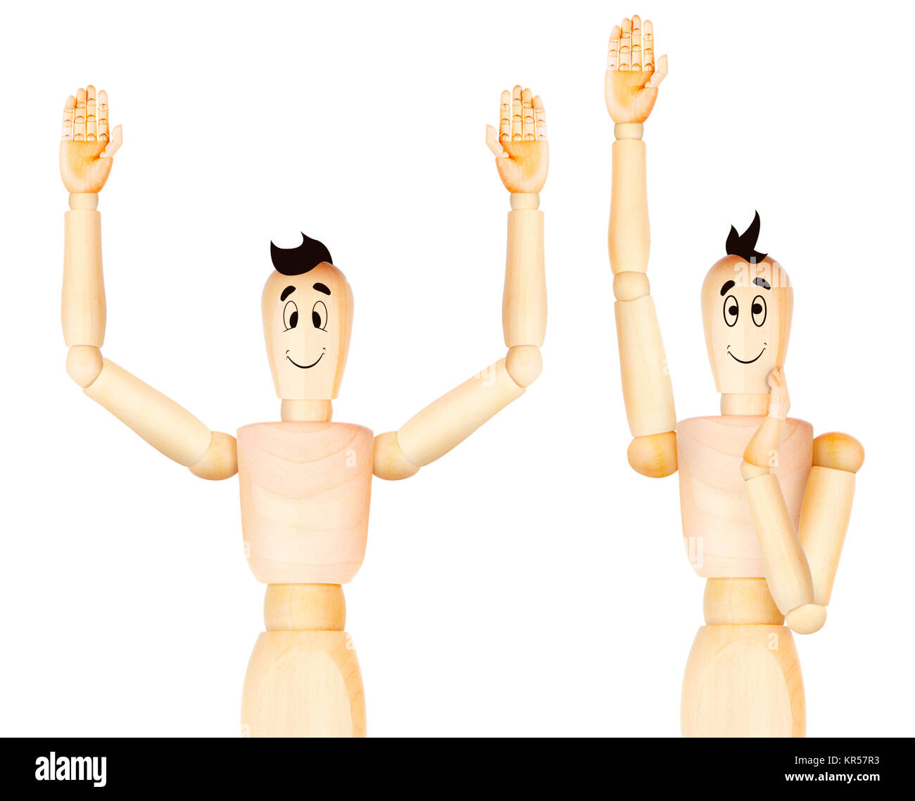 happy character giving hello gesture Stock Photo - Alamy
