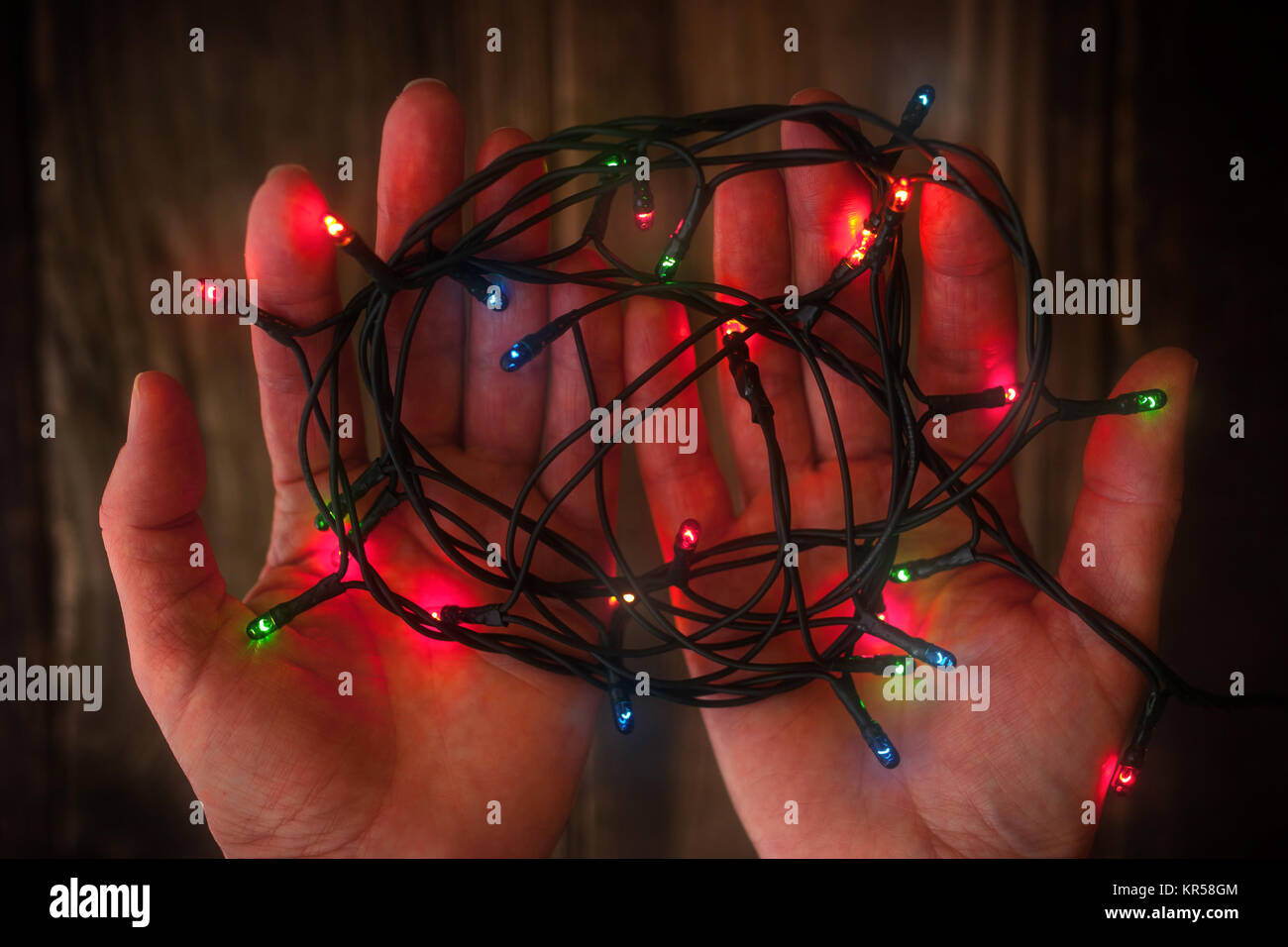 Ð¡olorful festoon in the hands horizontal Stock Photo - Alamy