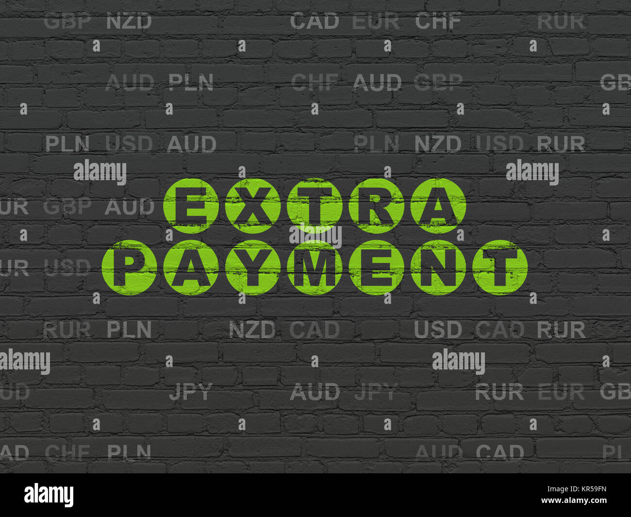 Money concept: Extra Payment on wall background Stock Photo - Alamy