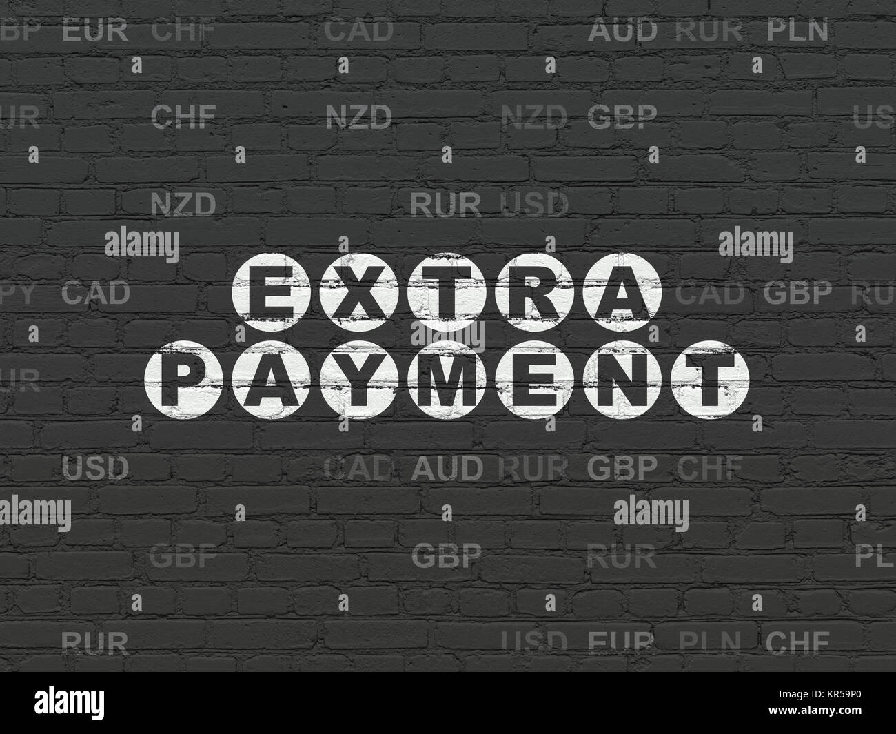 Money concept: Extra Payment on wall background Stock Photo - Alamy
