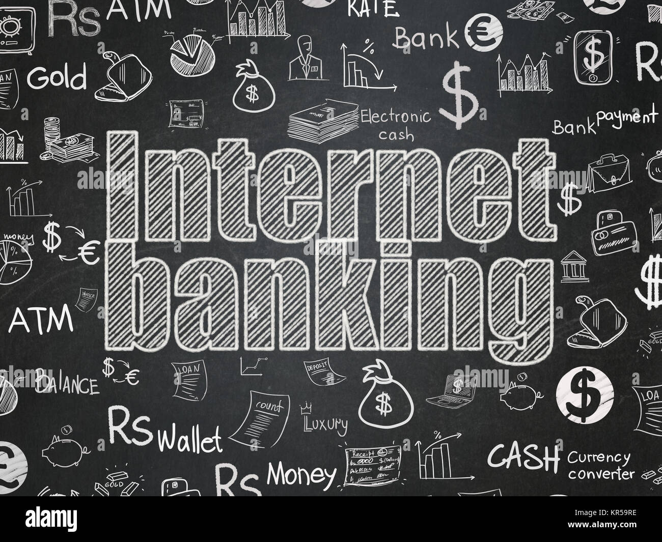 Banking concept: Internet Banking on School board background Stock ...