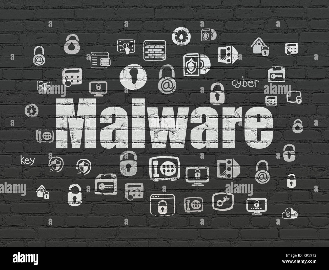 Privacy concept: Malware on wall background Stock Photo - Alamy
