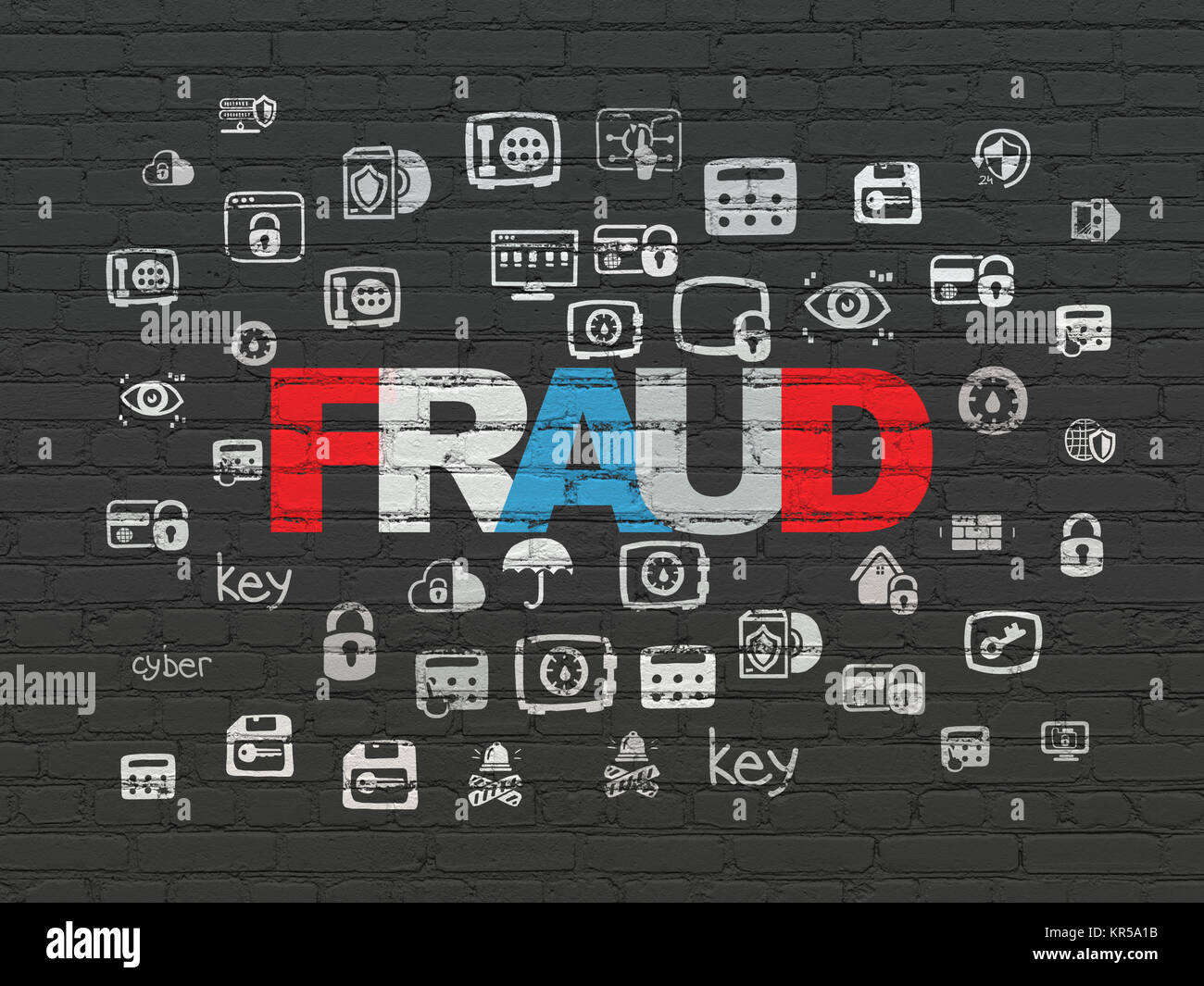 Protection concept: Fraud on wall background Stock Photo - Alamy