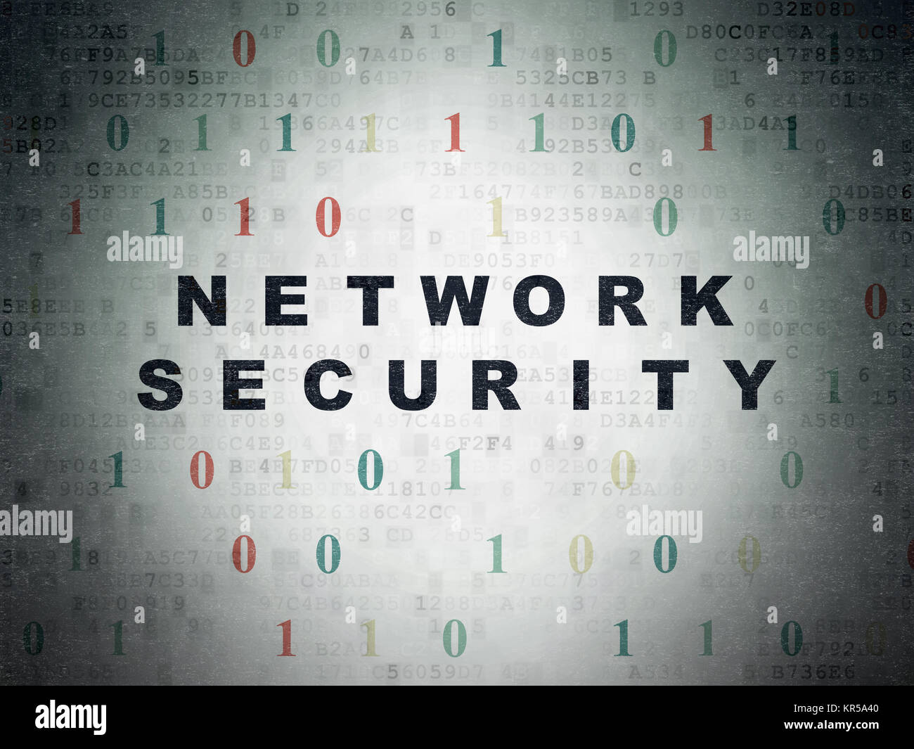 Protection concept: Network Security on Digital Data Paper background ...