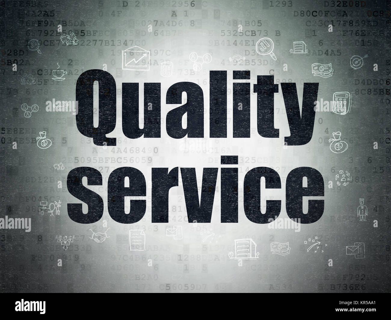 Finance concept: Quality Service on Digital Data Paper background Stock ...
