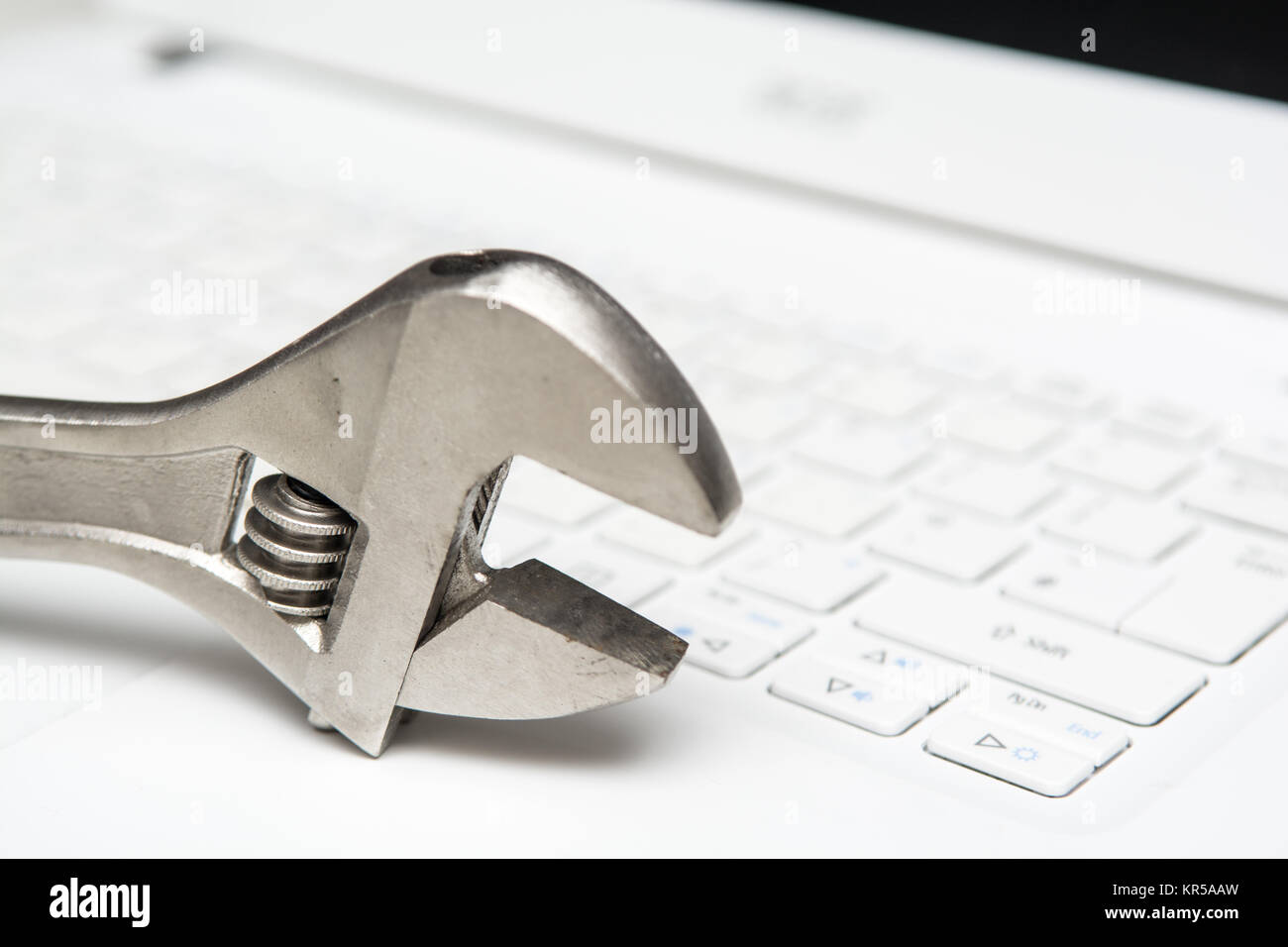 Computer repair, fixing the problem with the broken computer Stock ...