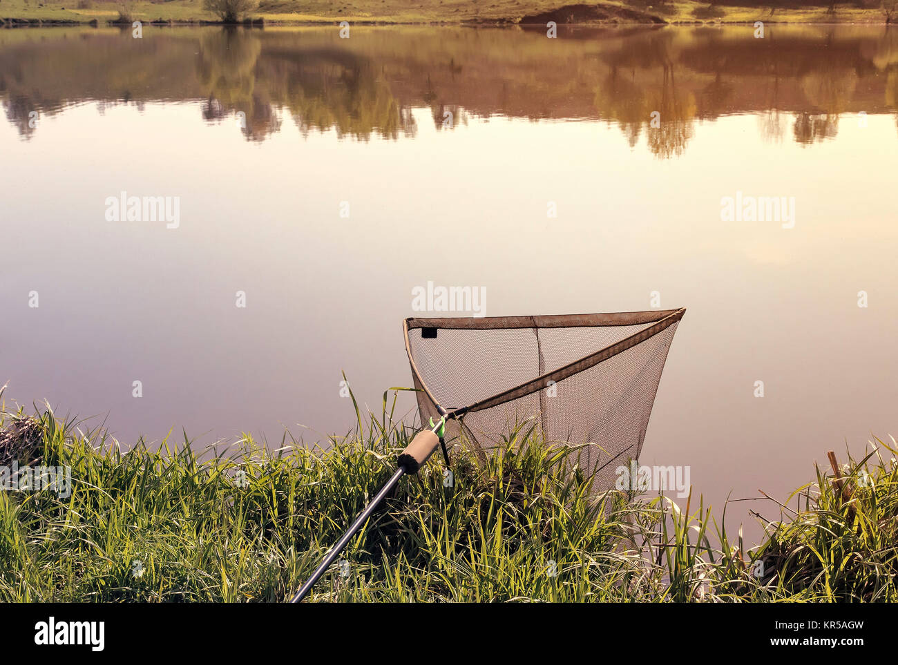 Fishing tackle: large grid for caught fish Stock Photo - Alamy