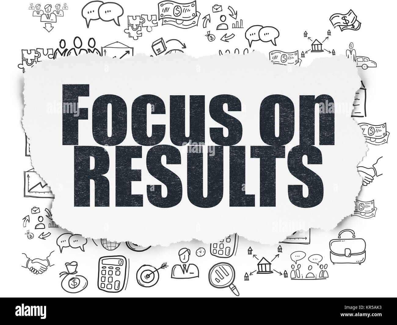 Business concept: Focus on RESULTS on Torn Paper background Stock Photo ...