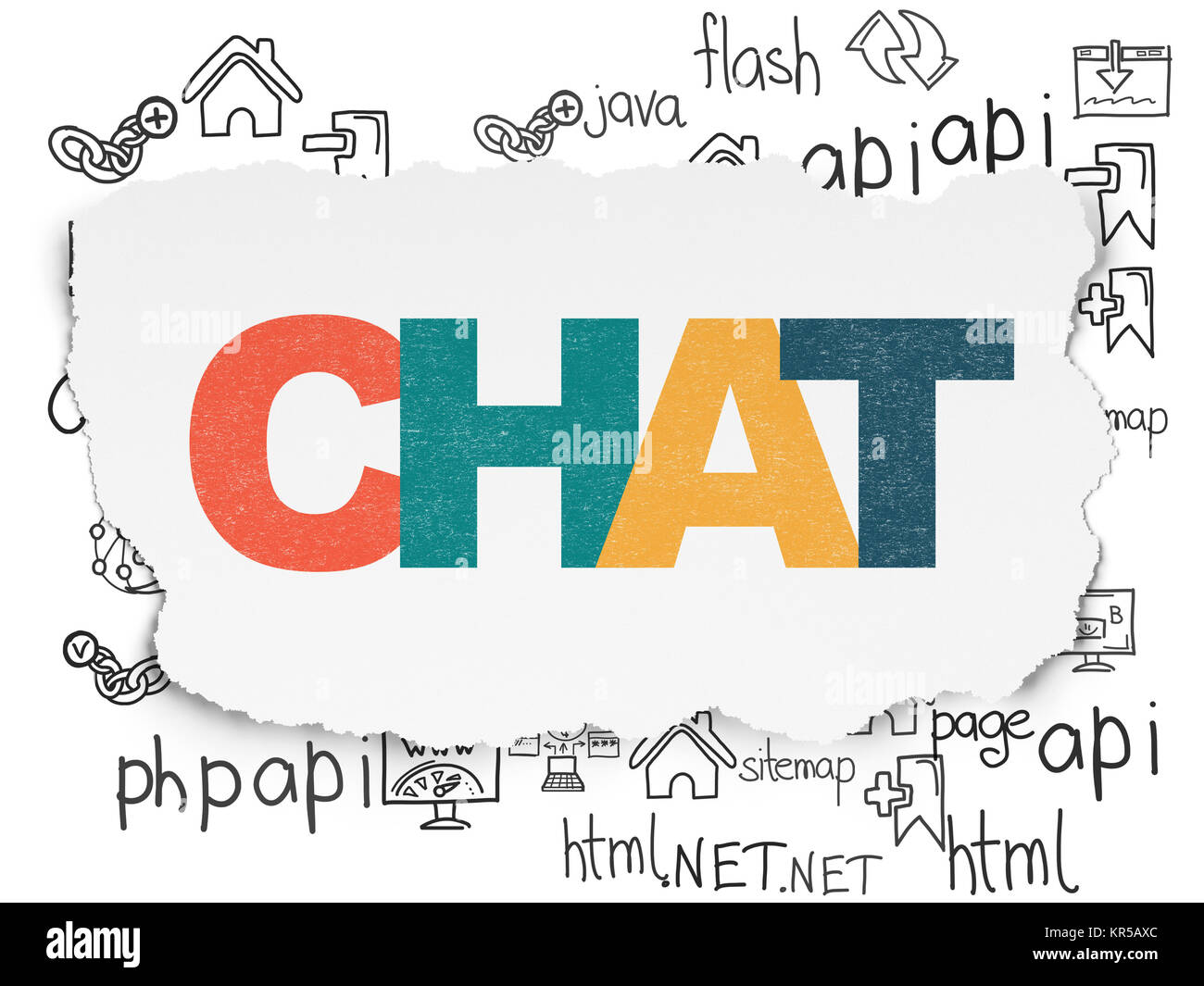 Web design concept: Chat on Torn Paper background Stock Photo - Alamy