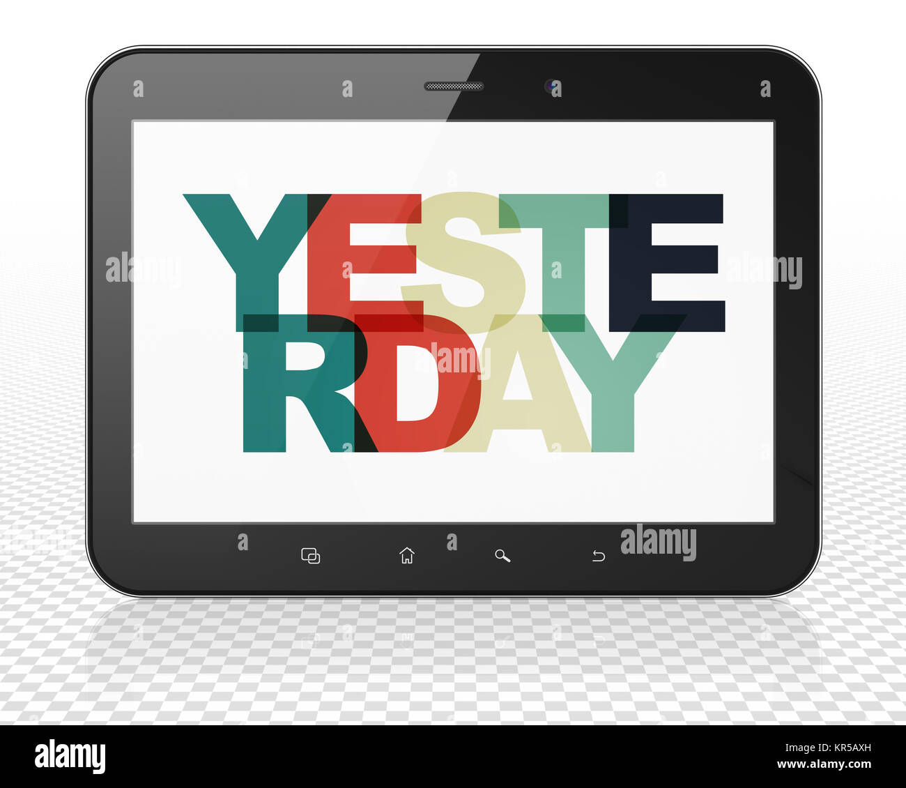 Timeline concept: Tablet Pc Computer with Yesterday on display Stock ...