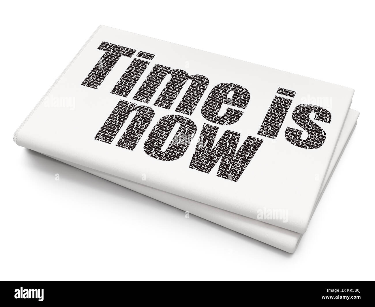 Time concept: Time is Now on Blank Newspaper background Stock Photo - Alamy