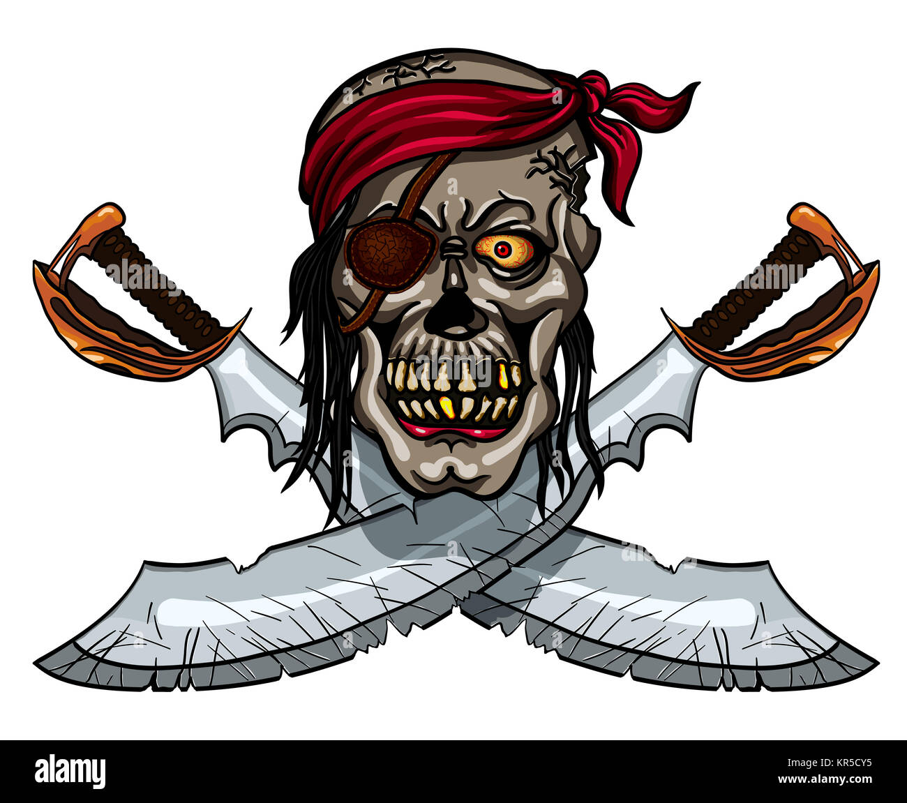 Pirate skull and crossed swords Stock Photo - Alamy