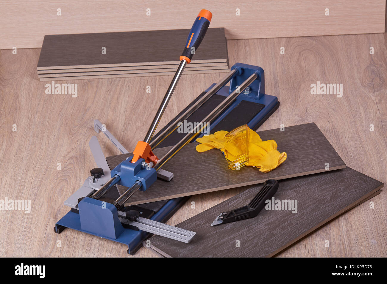 Manual cutter ceramic tile Stock Photo - Alamy