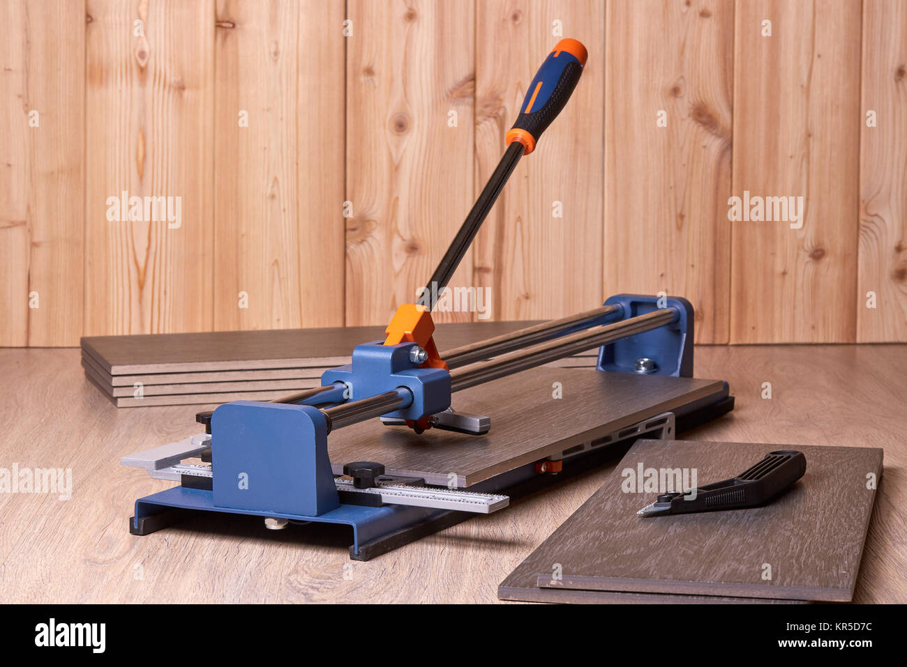 Manual cutter ceramic tile Stock Photo - Alamy