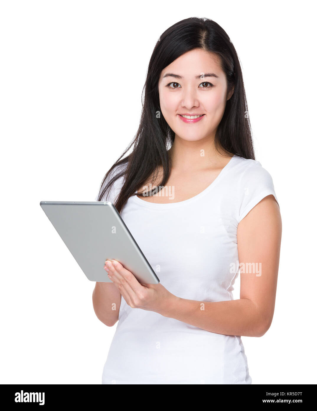 Woman use of tablet Stock Photo - Alamy