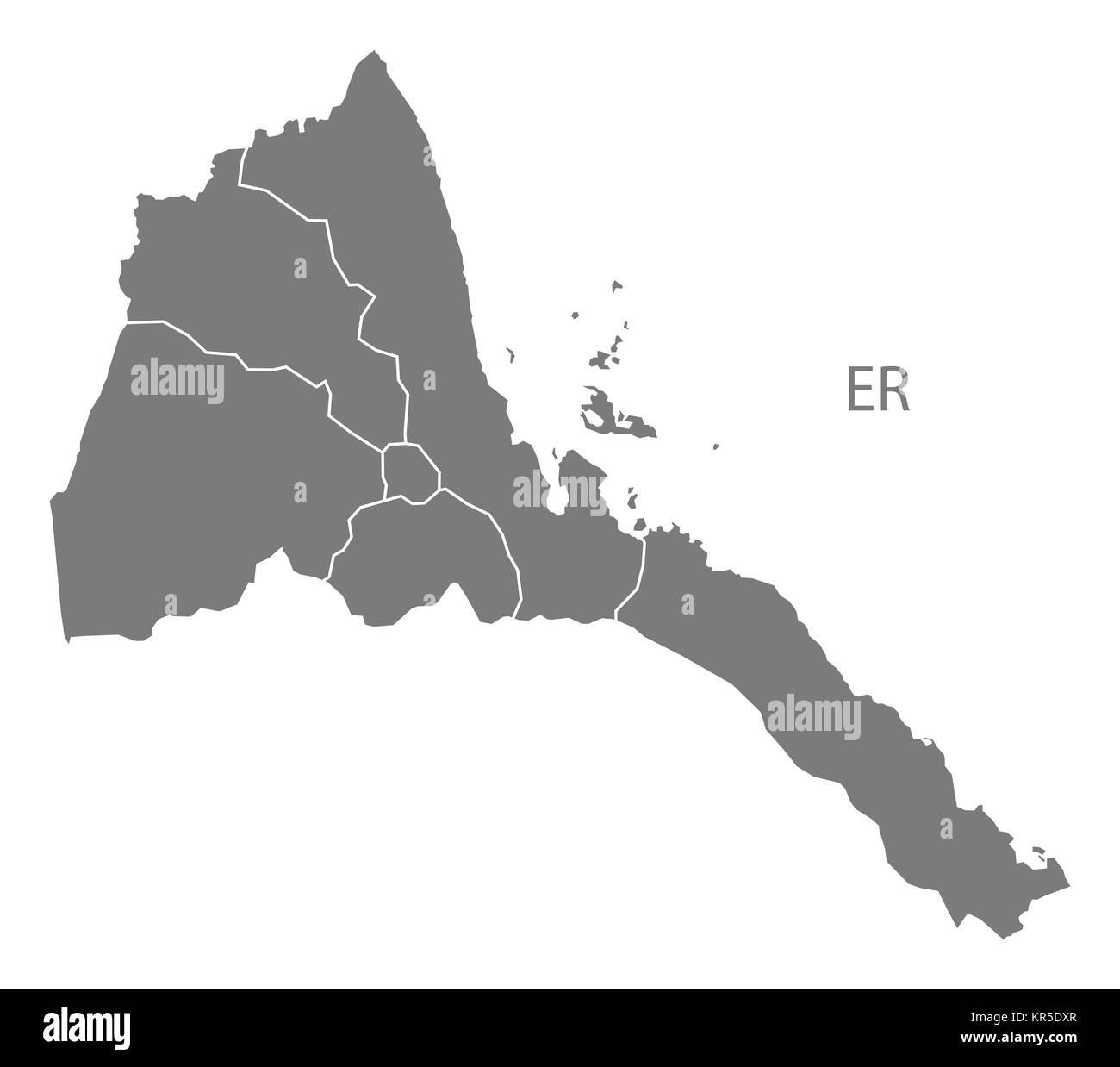 Eritrea map with regions