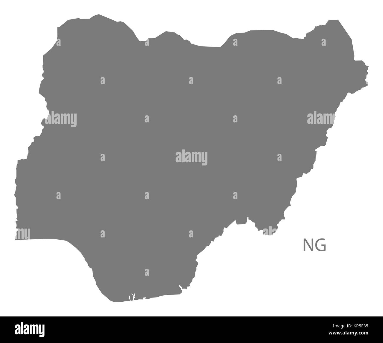 Nigeria Map grey Stock Photo - Alamy