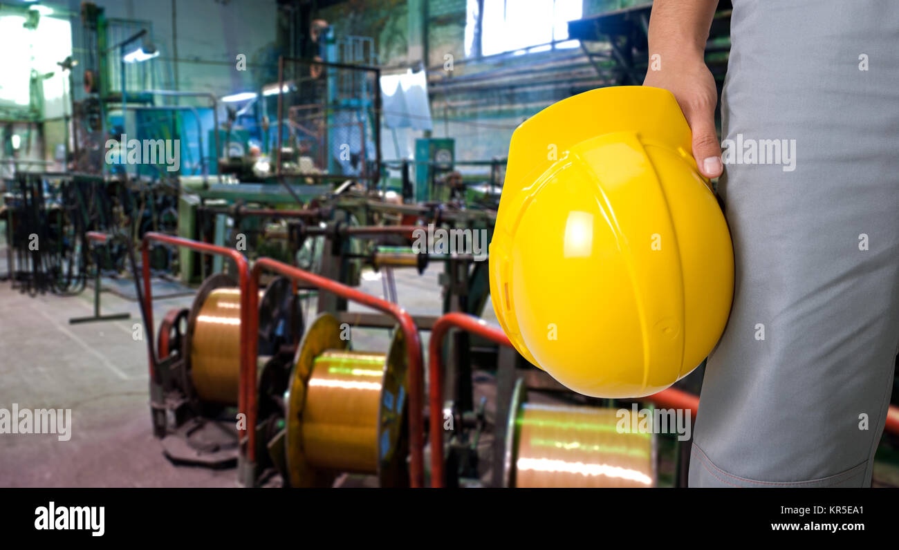 Worker with safety helmet Stock Photo - Alamy