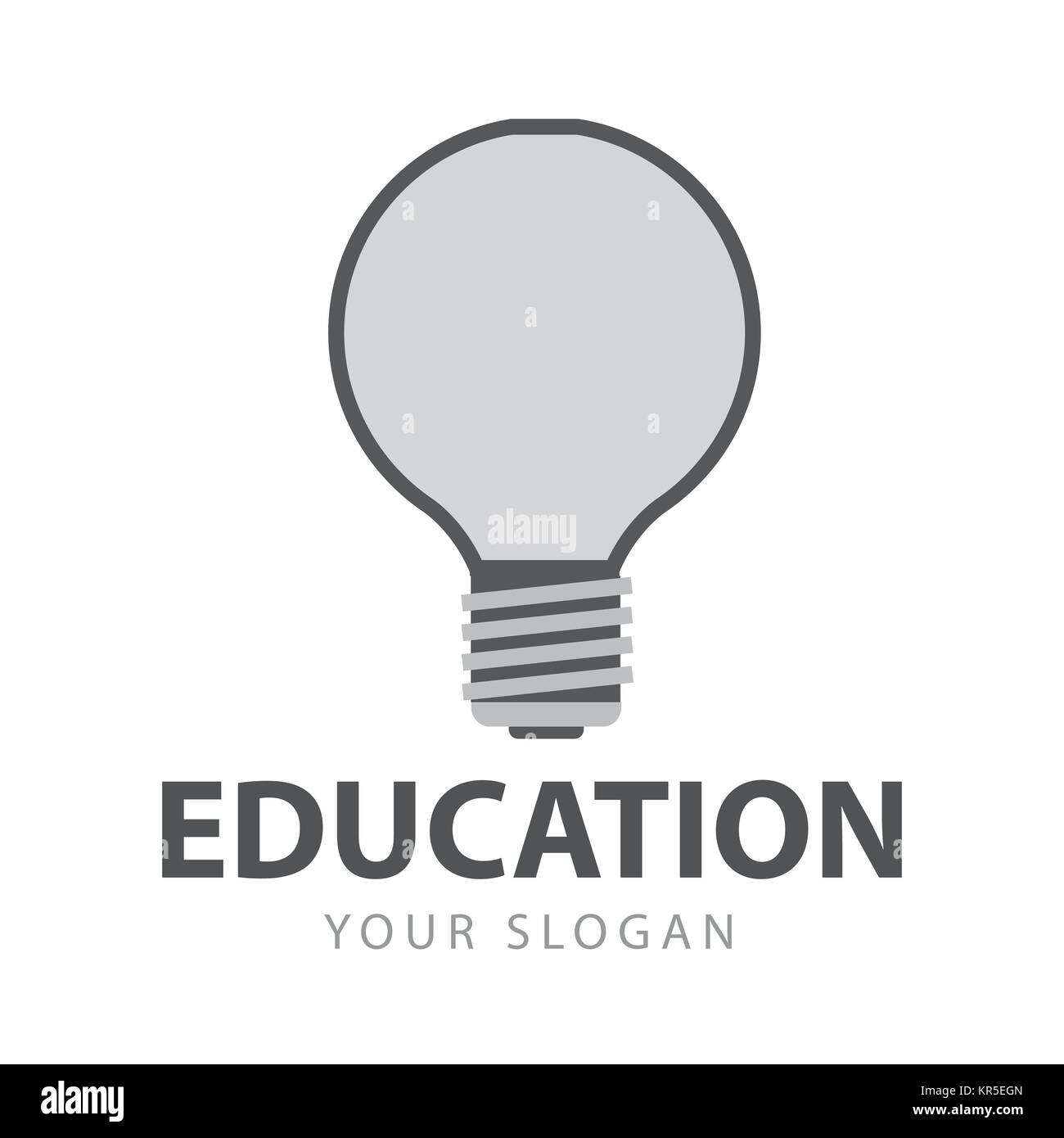 Simple Education Idea Light Bulb Logo Vector Illustration Graphic ...