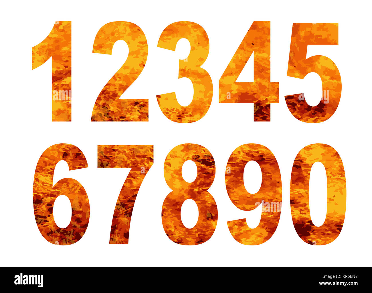 Alphabet Flame Numbers Stock Photo - Alamy