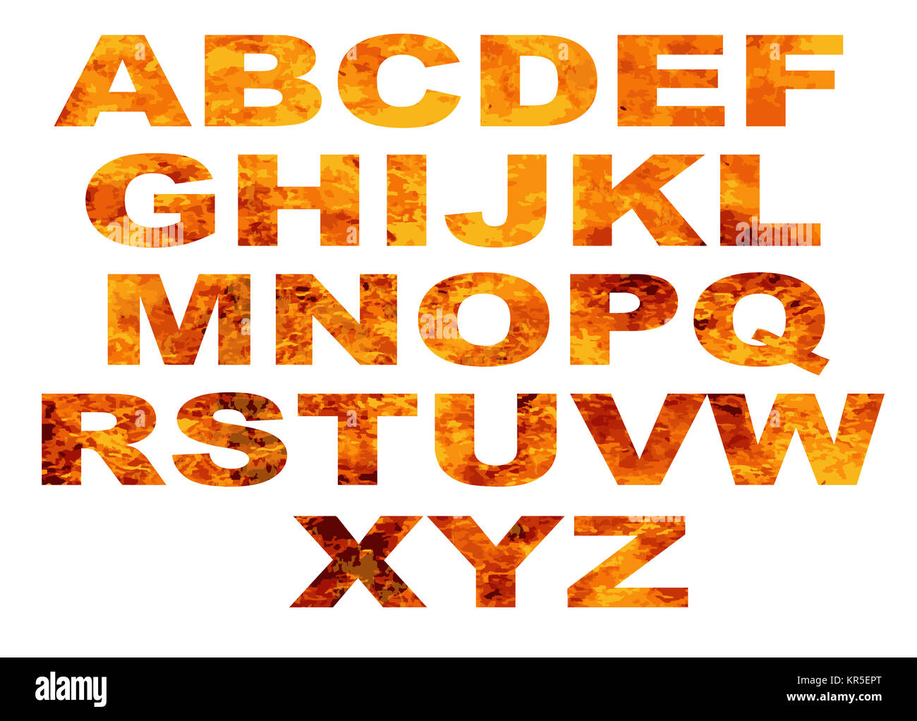 Alphabet Flame Letters Stock Photo - Alamy