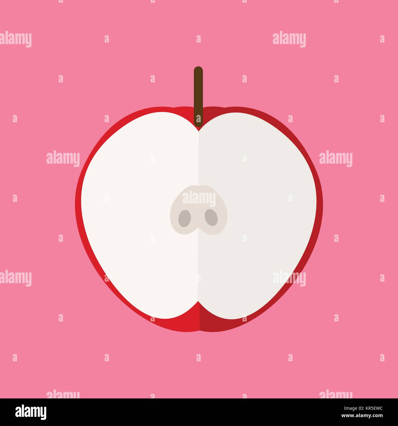 Simple Flat Apple Slice Vector Illustration Graphic Design Stock Vector ...