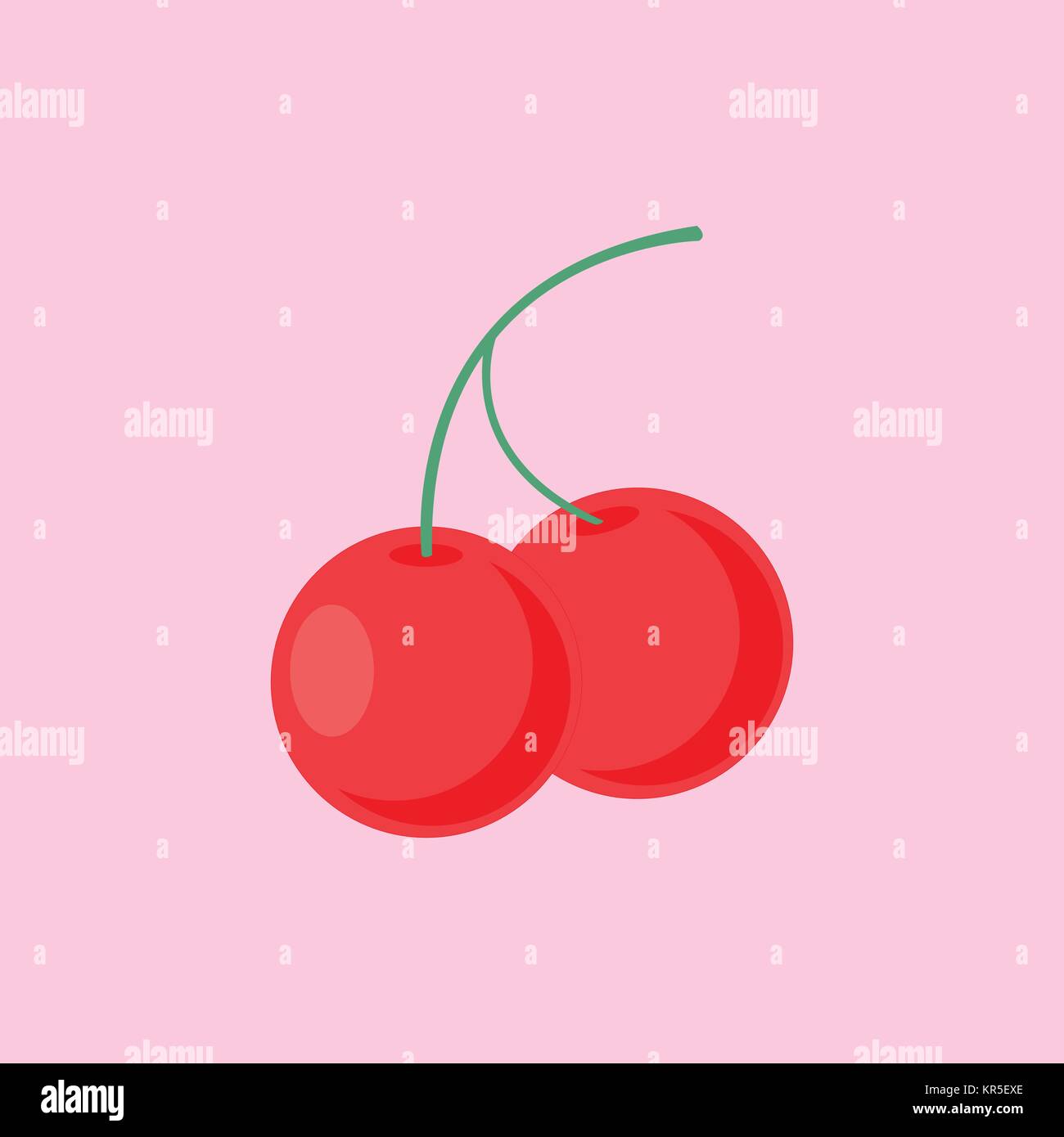 Simple Flat Cherry Vector Illustration Graphic Design Stock Vector ...