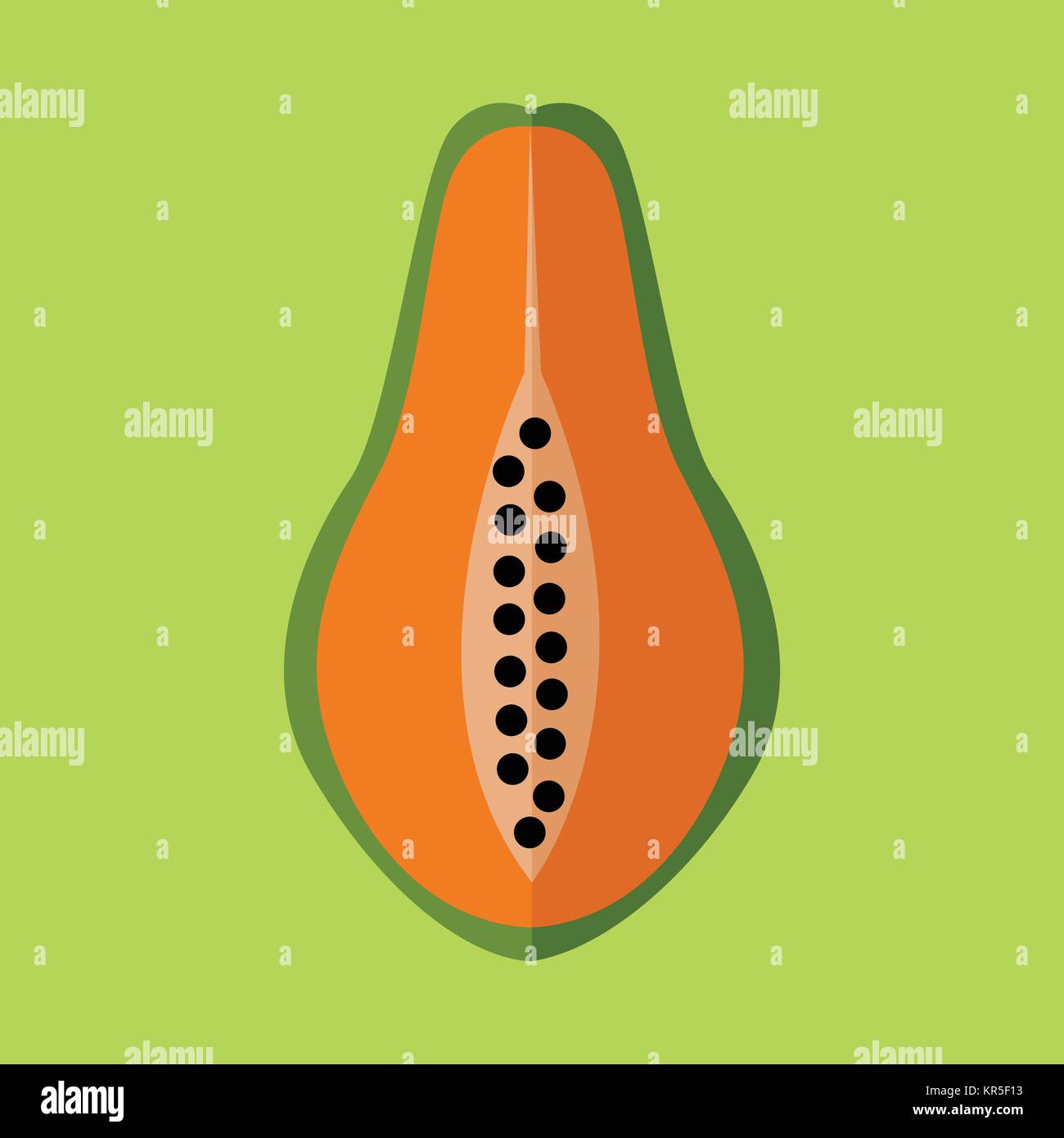 Simple Flat Open Papaya Vector Illustration Graphic Design Stock Vector ...