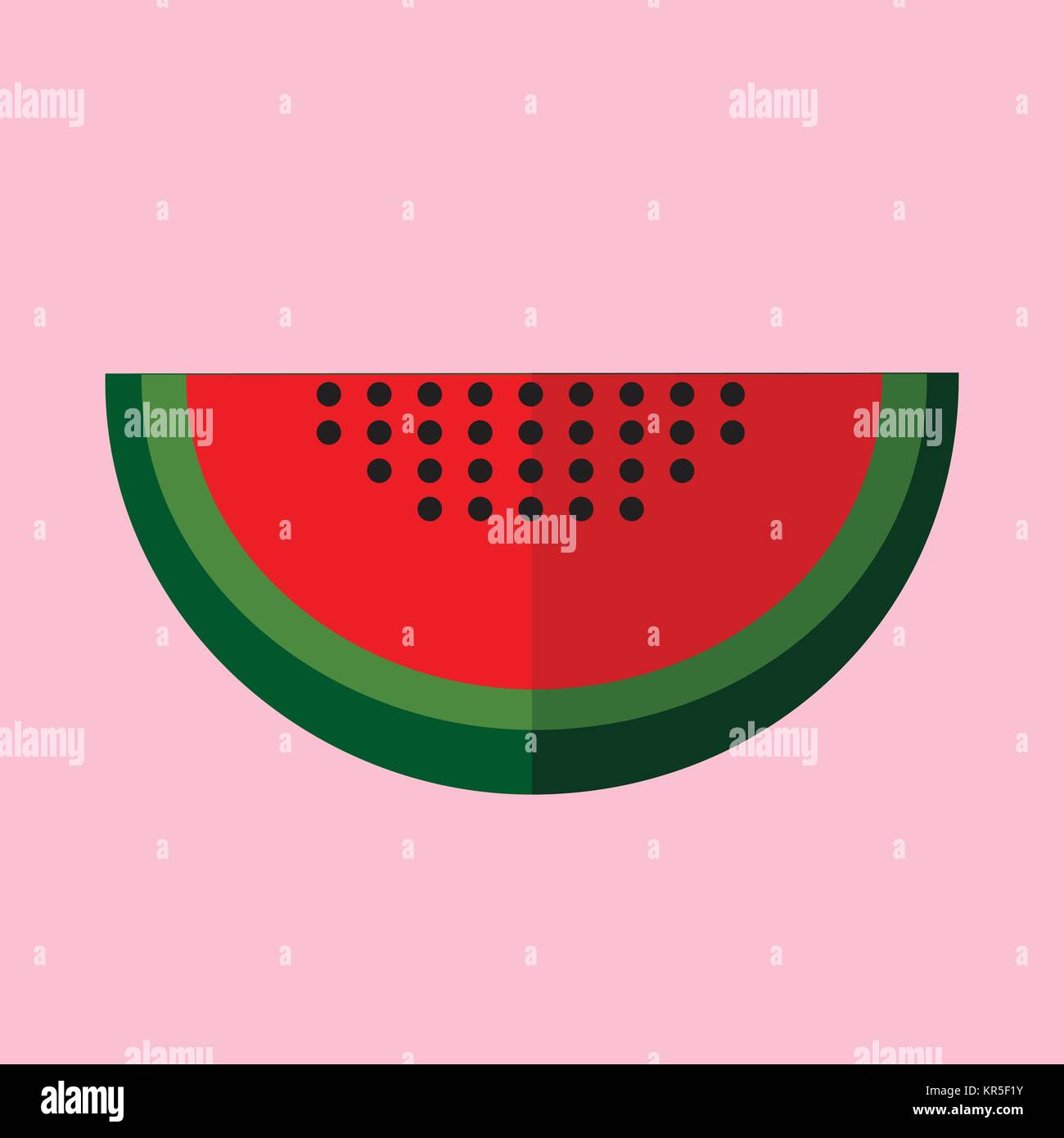 Simple Flat Watermelon Slice Vector Illustration Graphic Design Stock ...