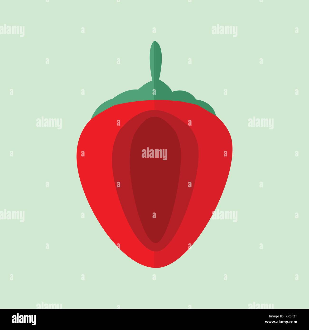 Simple Flat Strawberry Slice Vector Illustration Graphic Design Stock ...