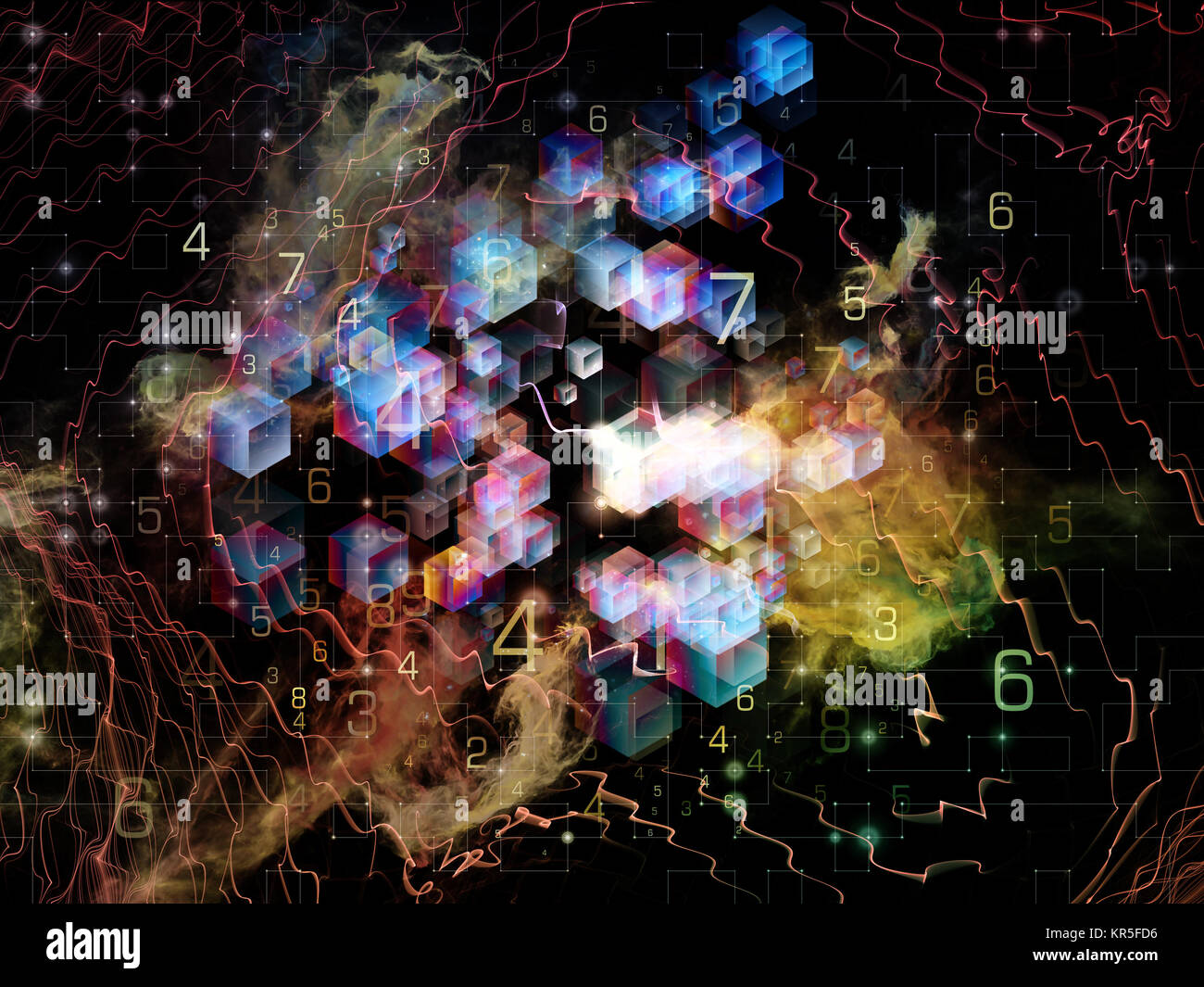 Numbers of Digital Grid Stock Photo - Alamy