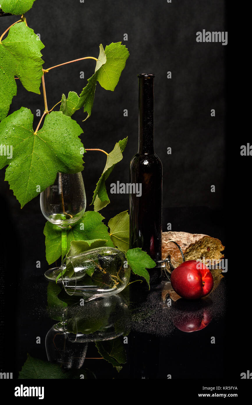still life grape leaves in backlight Stock Photo - Alamy