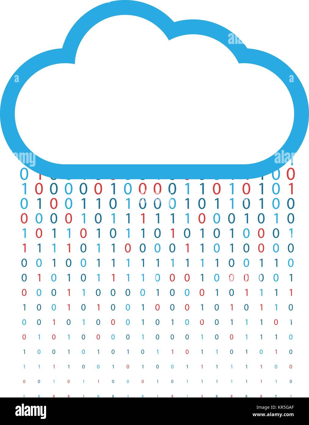Cloud storage of digital data on a white background. Vector ...