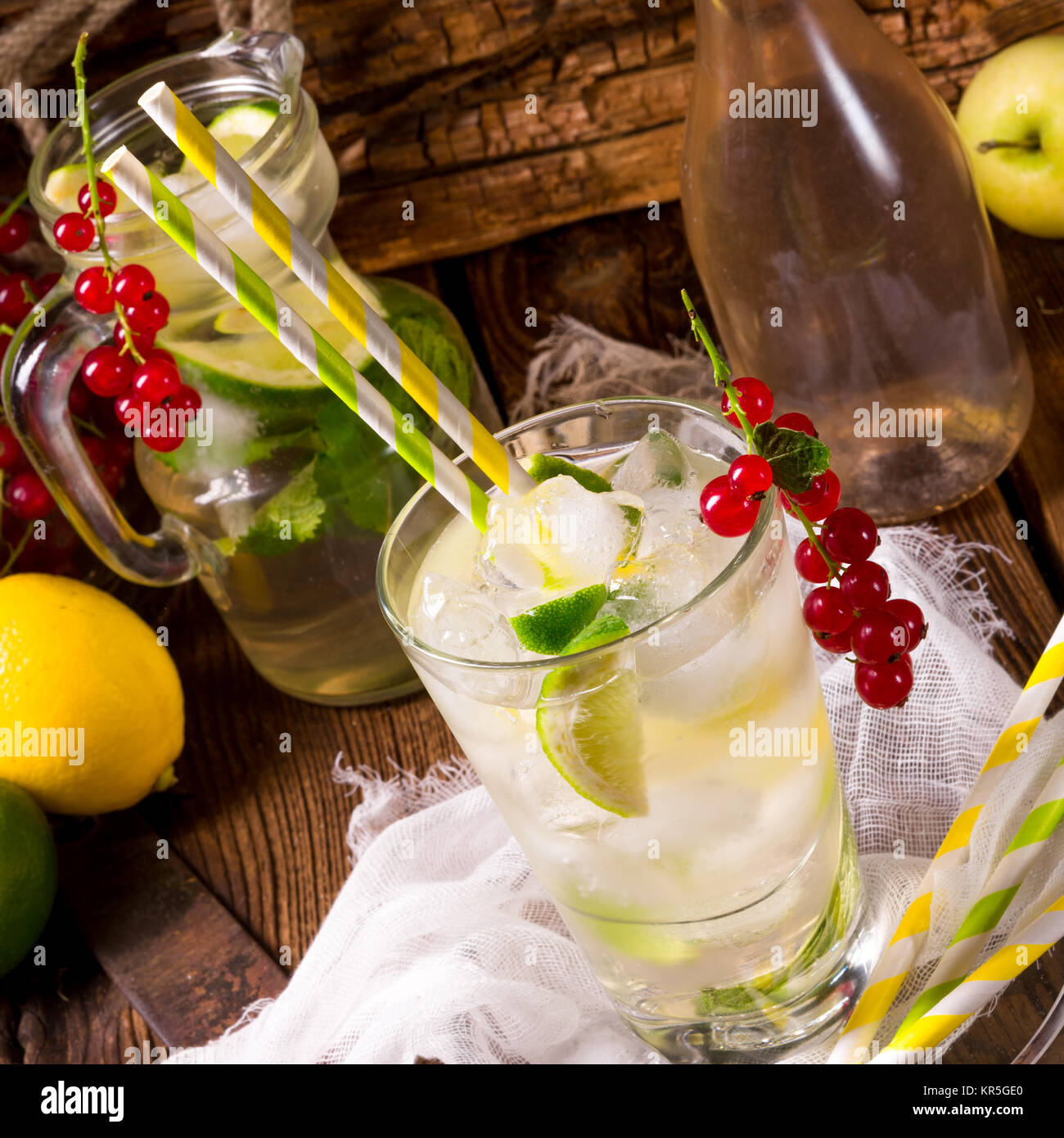 Apple currant soda with lime Stock Photo - Alamy
