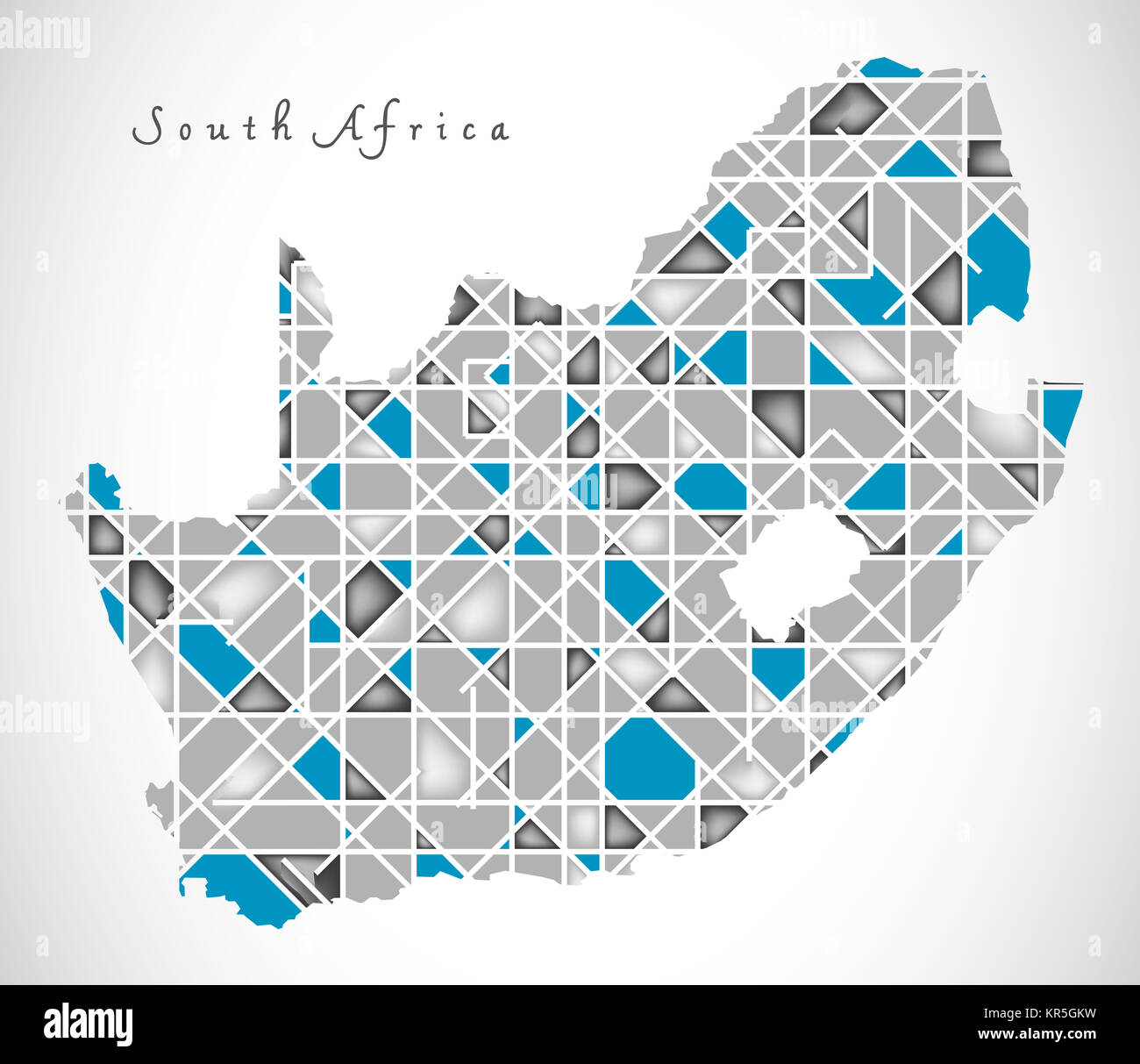South Africa Map crystal style artwork Stock Photo - Alamy