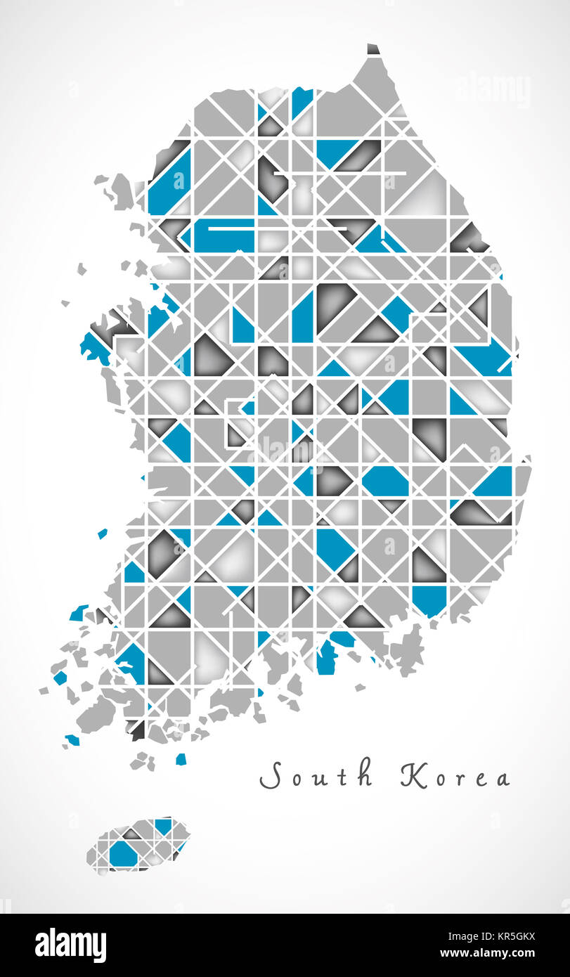 South Korea Map crystal style artwork Stock Photo - Alamy