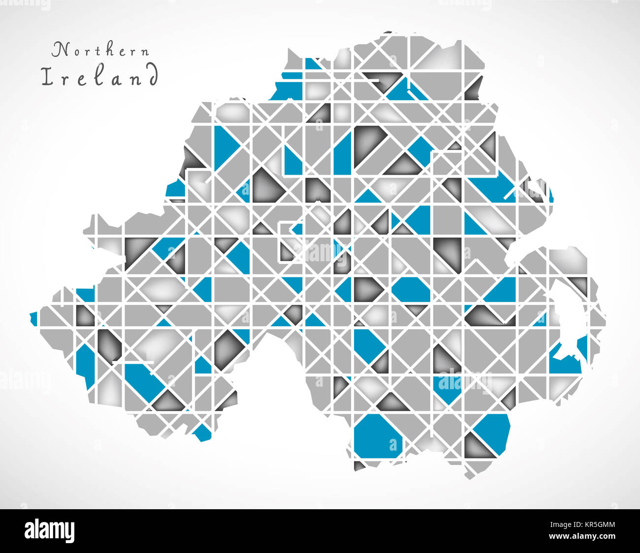 Northern ireland vector map counties hi-res stock photography and ...