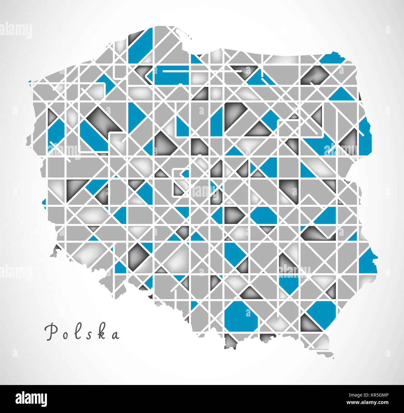 Poland Map crystal style artwork Stock Photo - Alamy