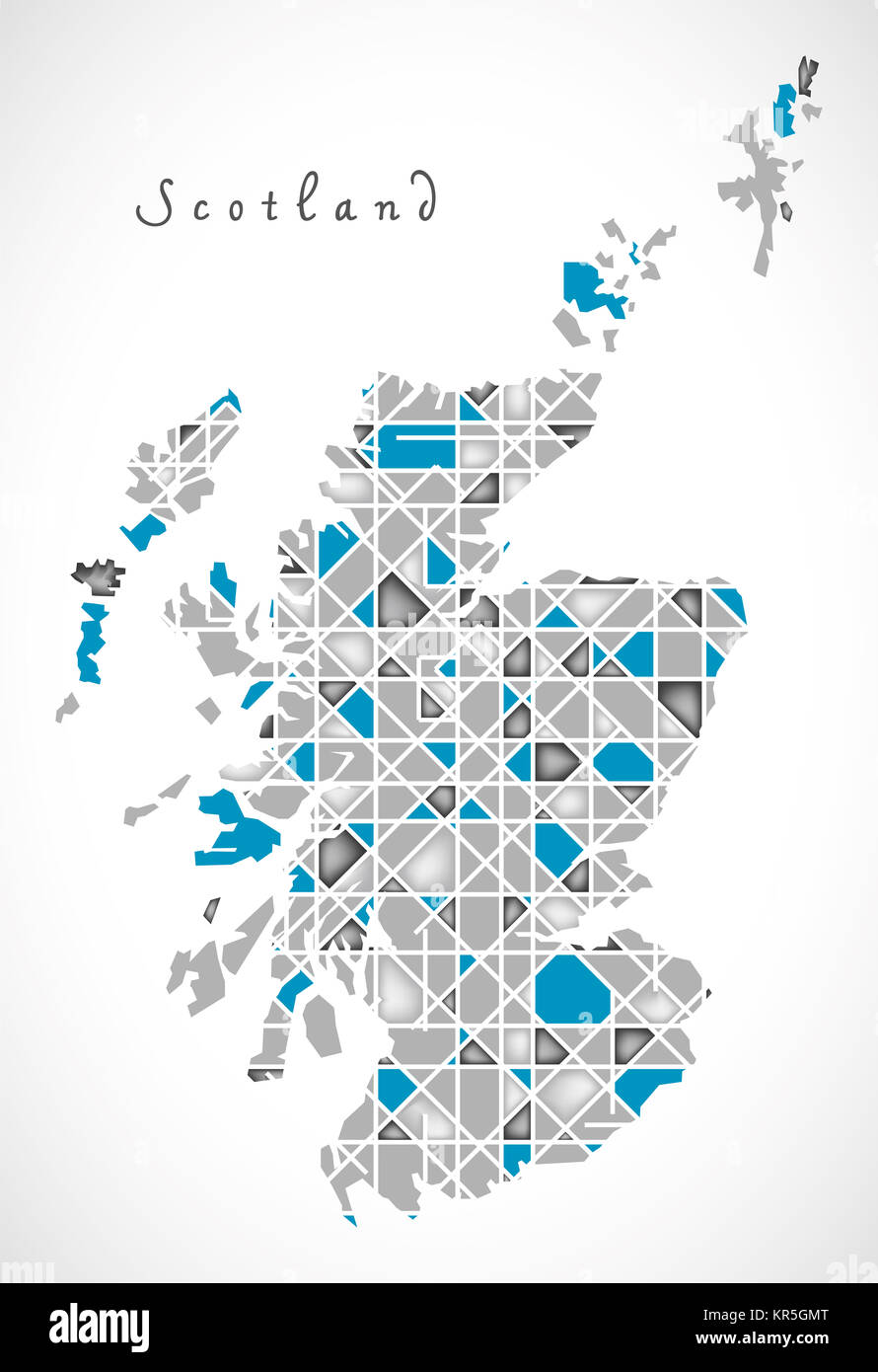 Scotland Map crystal style artwork Stock Photo - Alamy