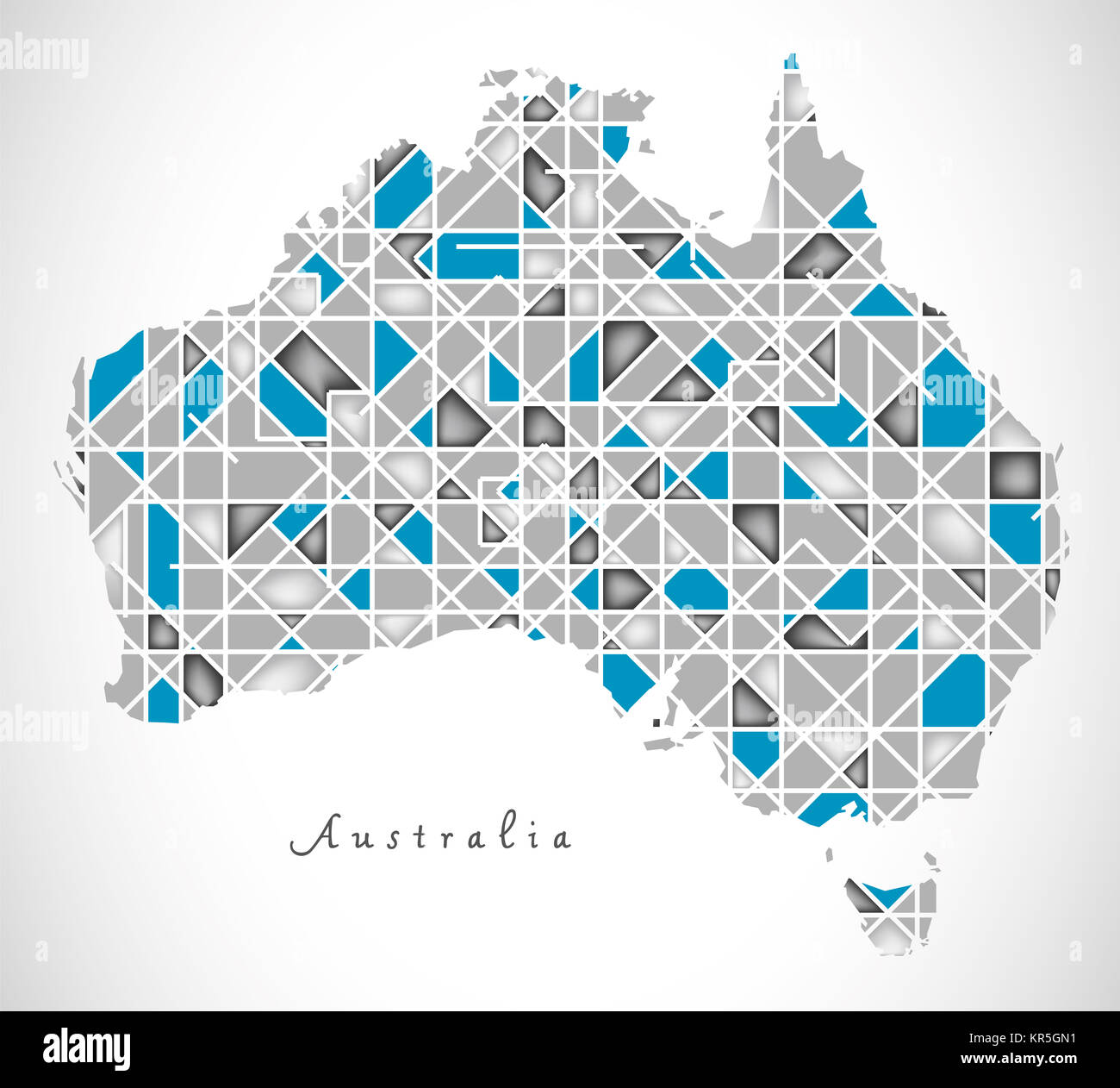Australia Map crystal style artwork Stock Photo - Alamy