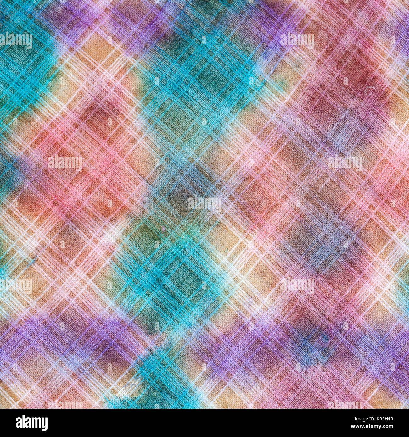 hand painted checkered pattern on linen fabric Stock Photo - Alamy