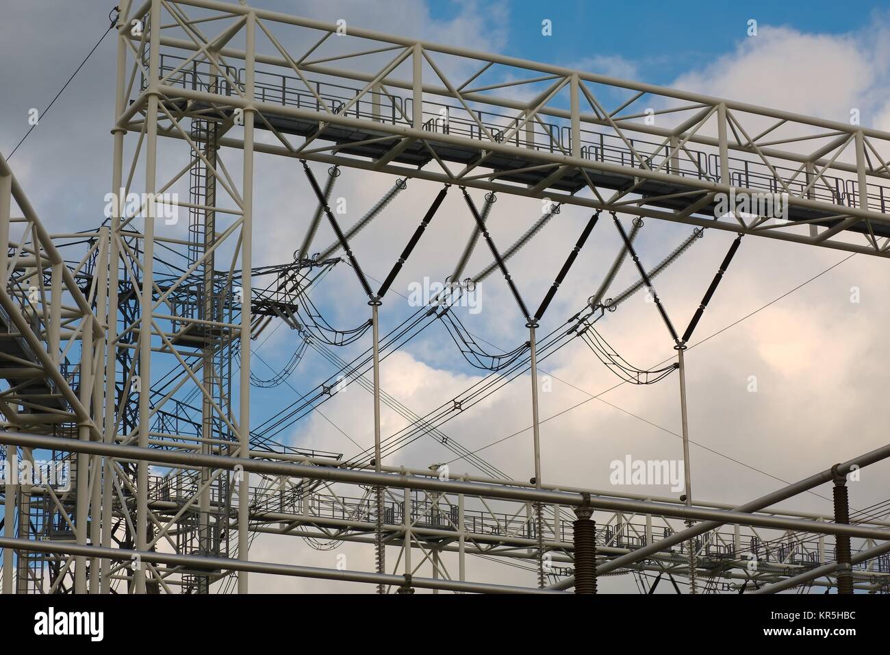 Electric lines above Stock Photo - Alamy