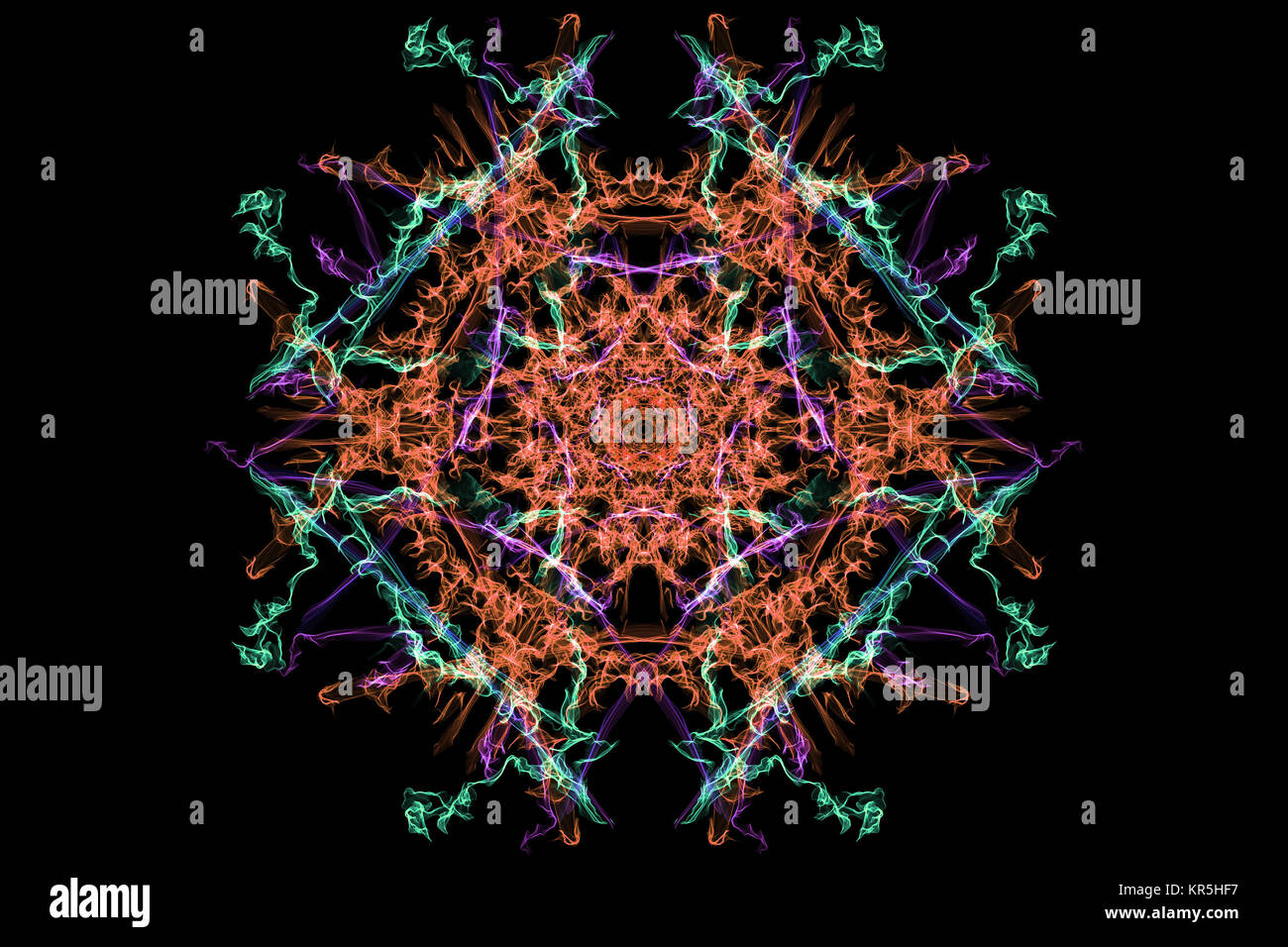 Colorful neon abstract symmetrical lights. Silk symmetry series Stock ...