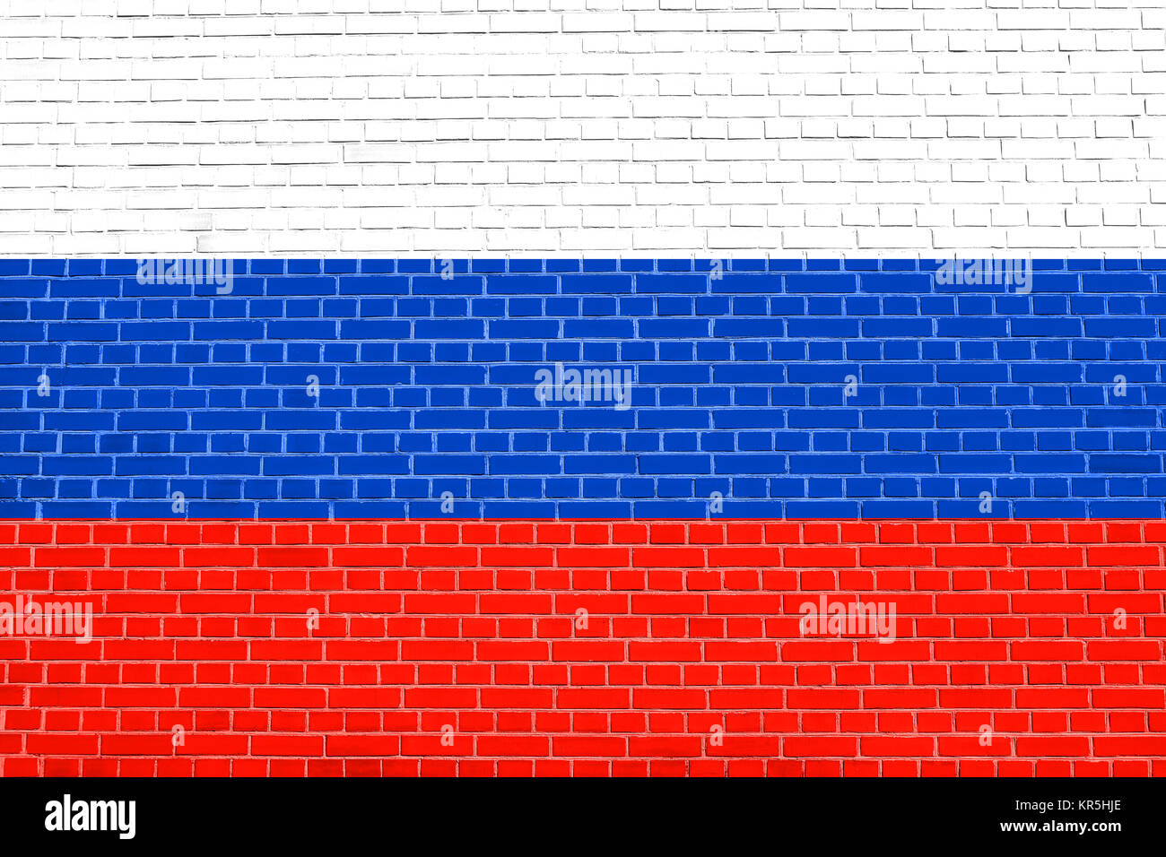 Flag of Russia on brick wall texture background Stock Photo - Alamy