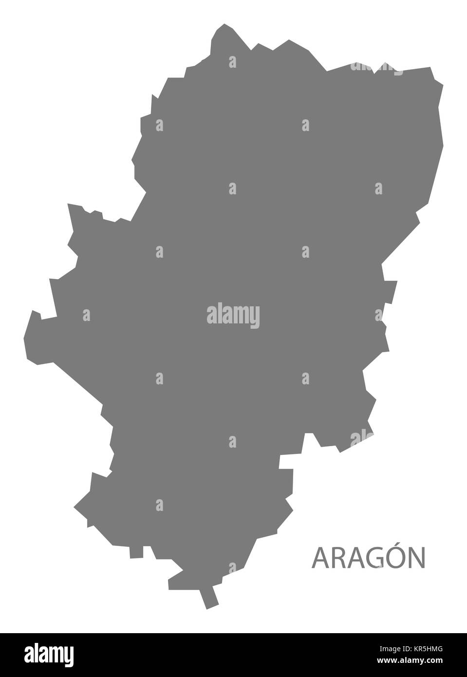 Aragon Spain Map grey Stock Photo - Alamy