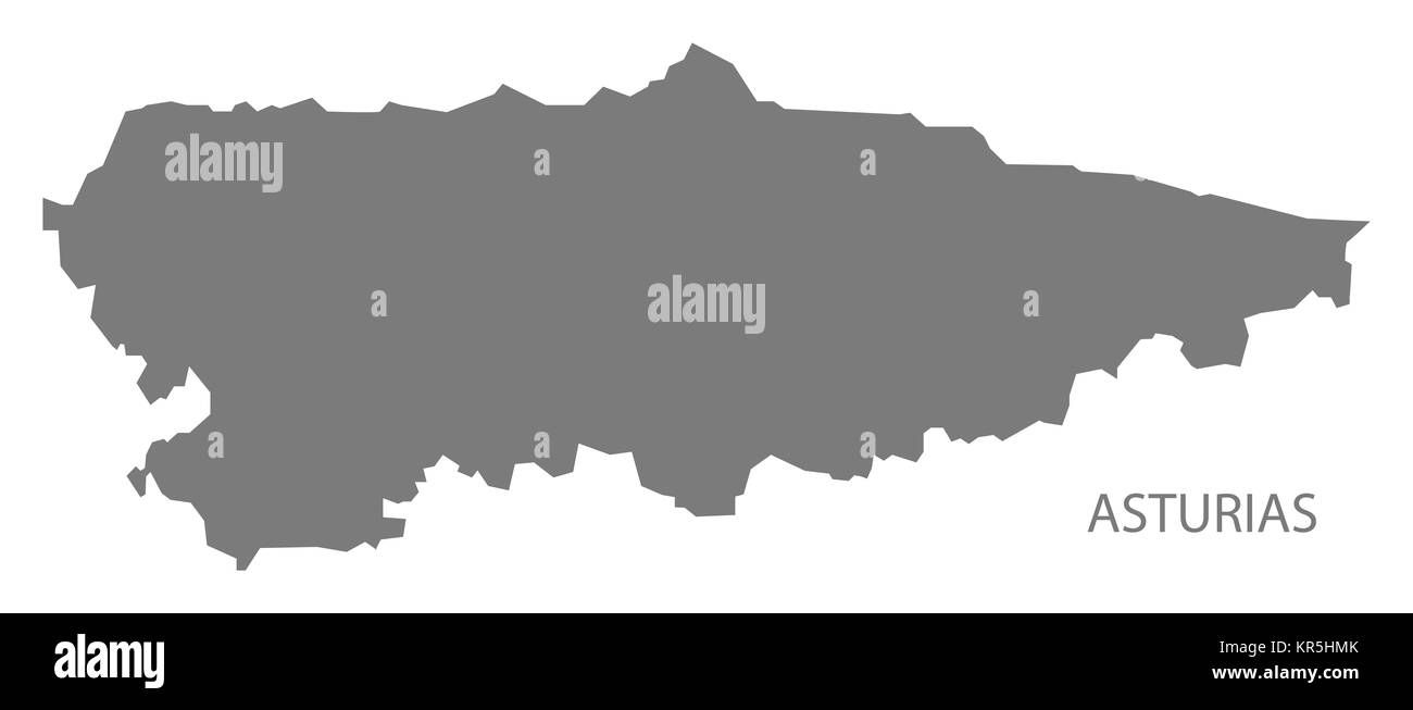 Asturias Spain Map grey Stock Photo - Alamy