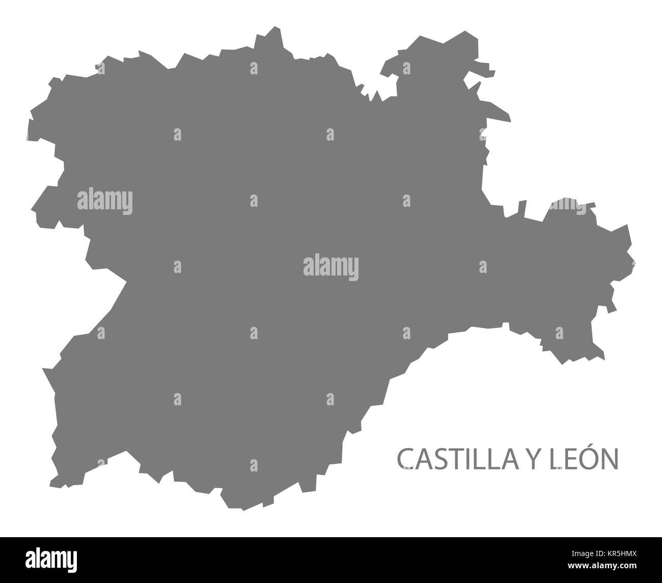 Castilla Y Leon Spain Map grey Stock Photo - Alamy