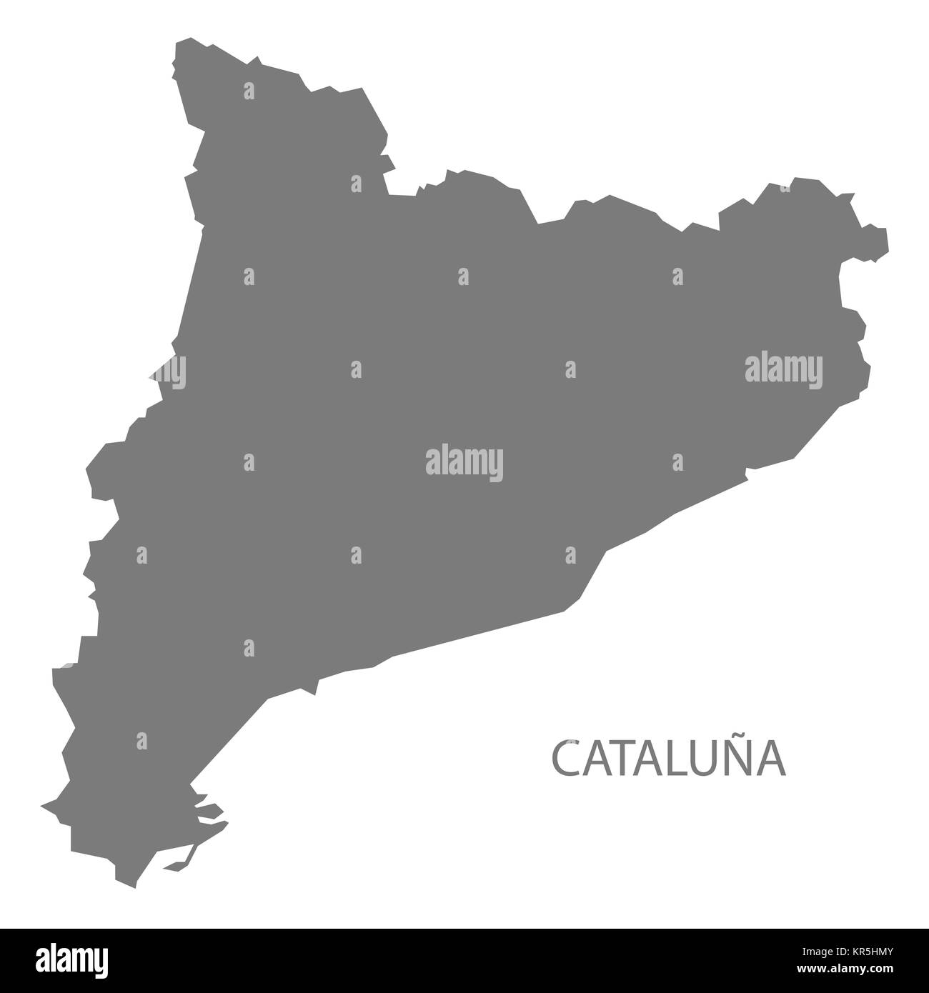 Cataluna Spain Map grey Stock Photo - Alamy