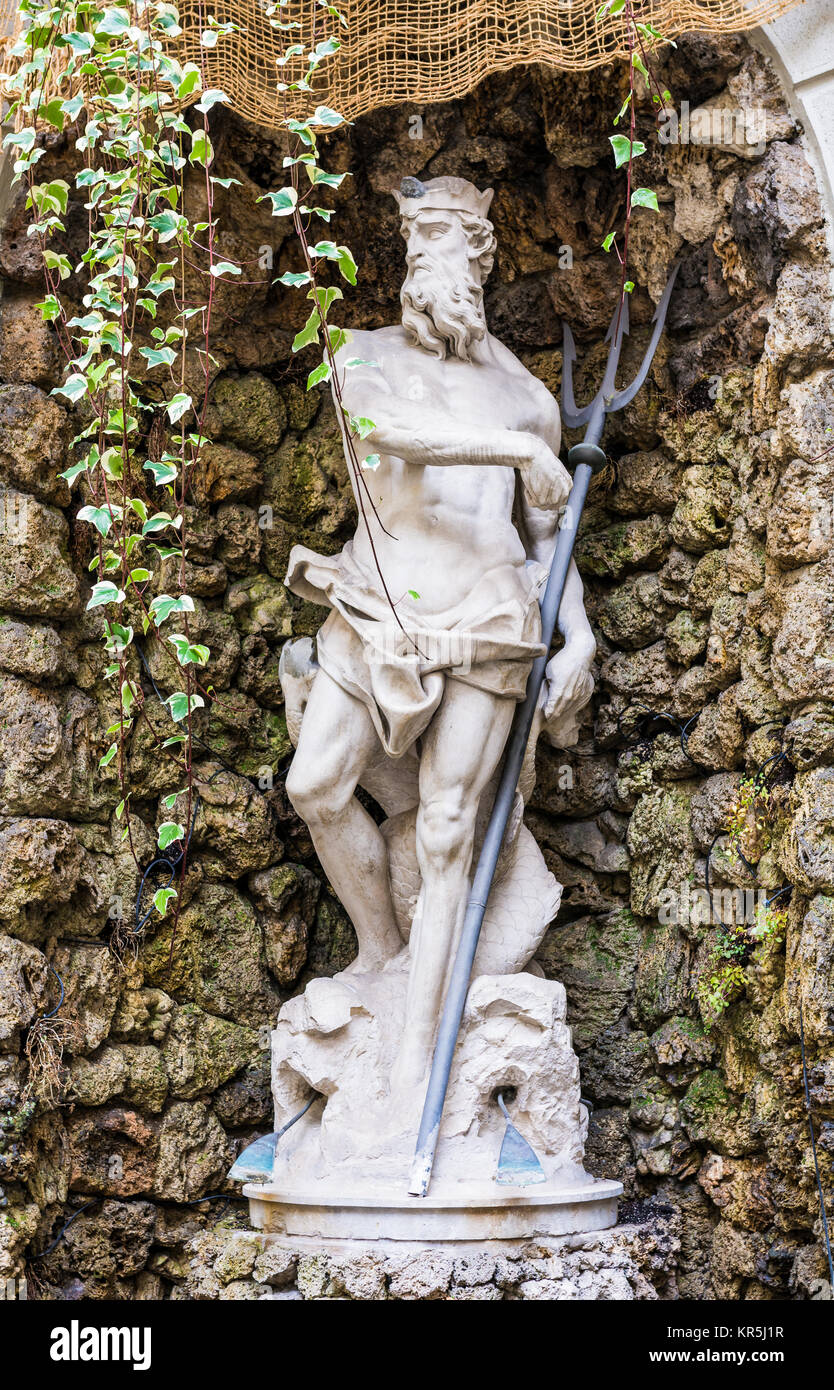 The statue of Neptune (1767). original statue in the courtyard of the ...
